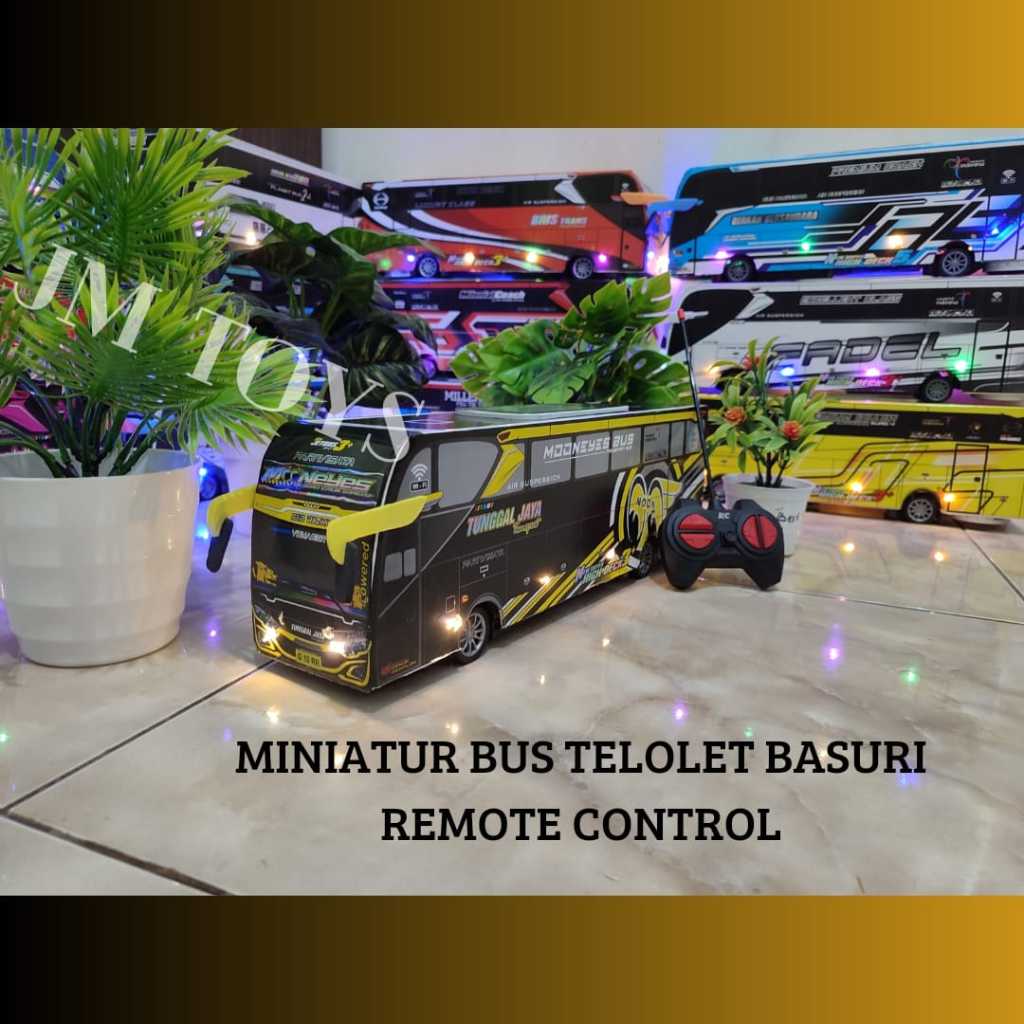 Jual MINIATUR BUS TELOLET BASURI MOONEYES TUNGGAL JAYA REMOT CONTROL ...