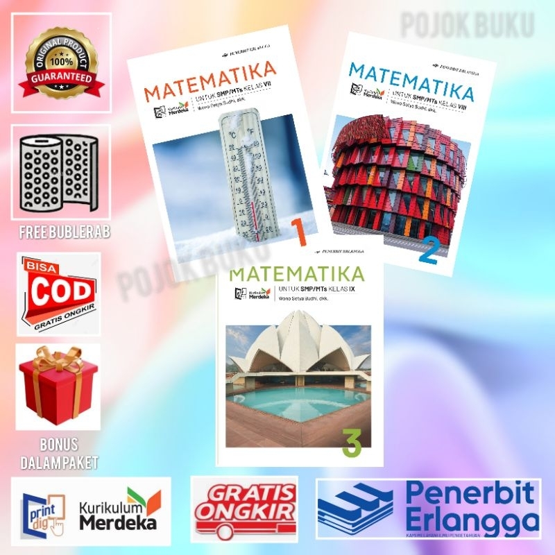 Jual Buku MATEMATIKA SMP/MTS Kelas 7 8 9 KM-REVISI Merdeka Erlangga | Shopee Indonesia