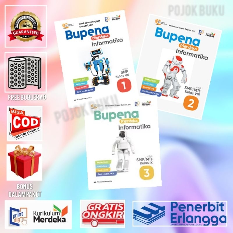 Jual Buku BUPENA MERDEKA INFORMATIKA SMP/MTS Kelas 7 8 9 KM Erlangga | Shopee Indonesia