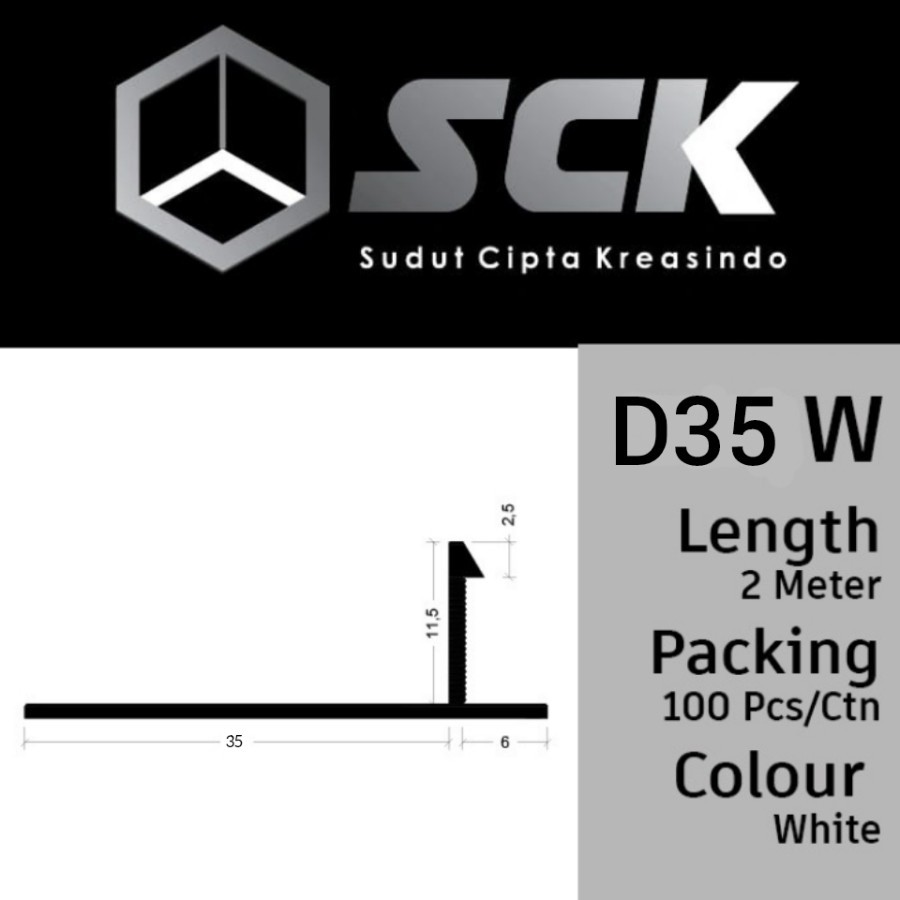 Jual Corner Bead, Tali Air / Door Frame Kusen UPVC PVC SCK D35 (2m ...