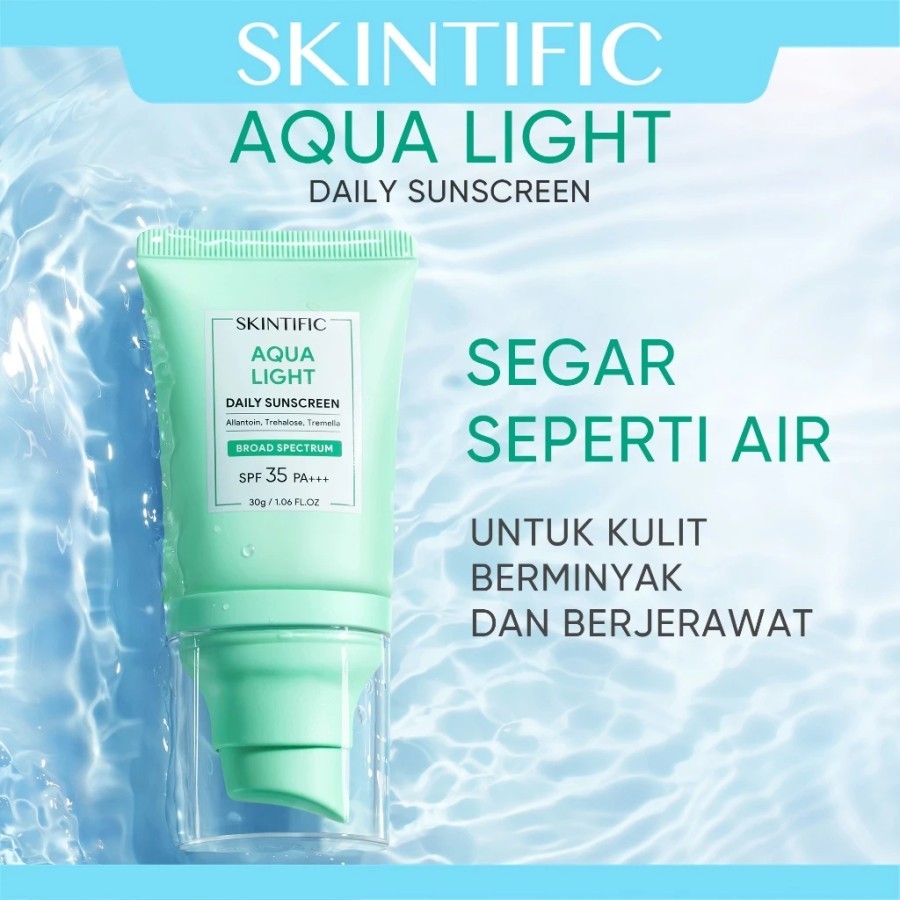 Jual Skintific Aqua Light Daily Sunscreen SPF 35 PA+++ - 30Gr | Shopee ...