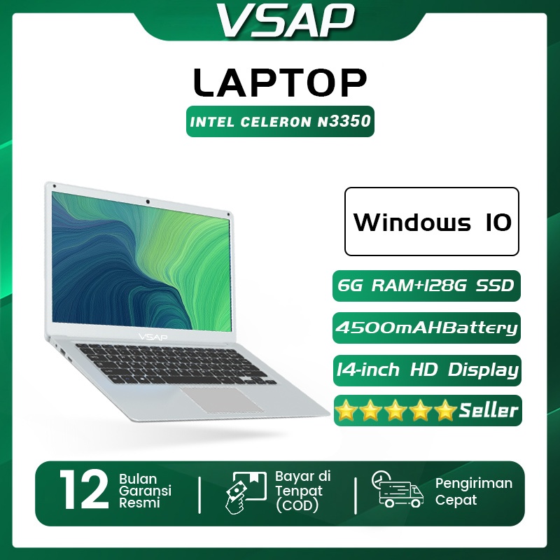 Jual VSAP Notebook Laptop Intel Celeron N3350-VNNF1403/RAM6GB+64GEMMC+SSD128GB Windows 11 14 ...