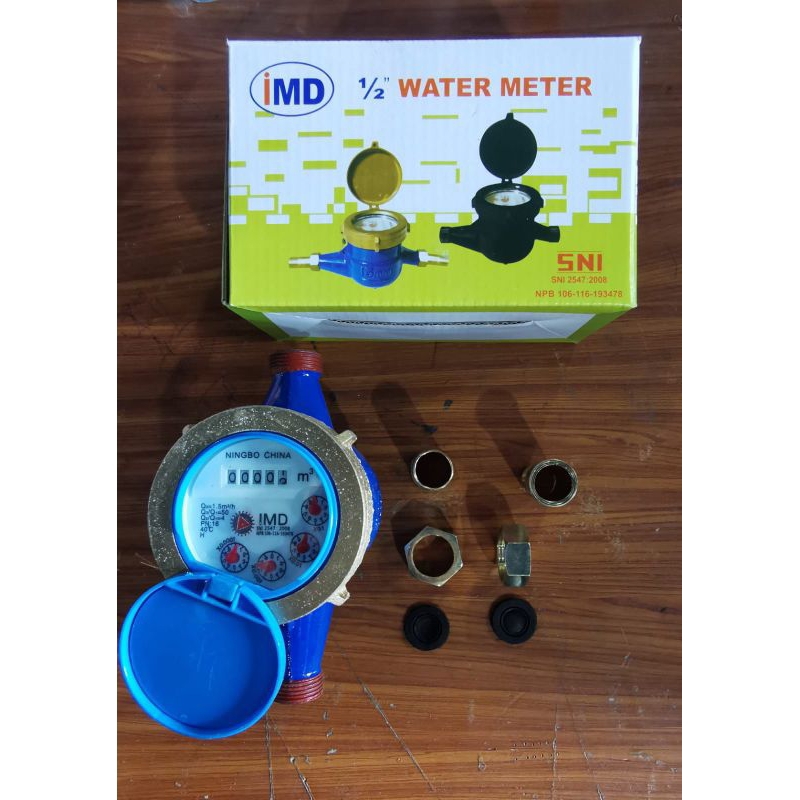 Jual Meteran air ukuran 1/2 inchi alat ukur pemakaian air PAM rumah dan ...