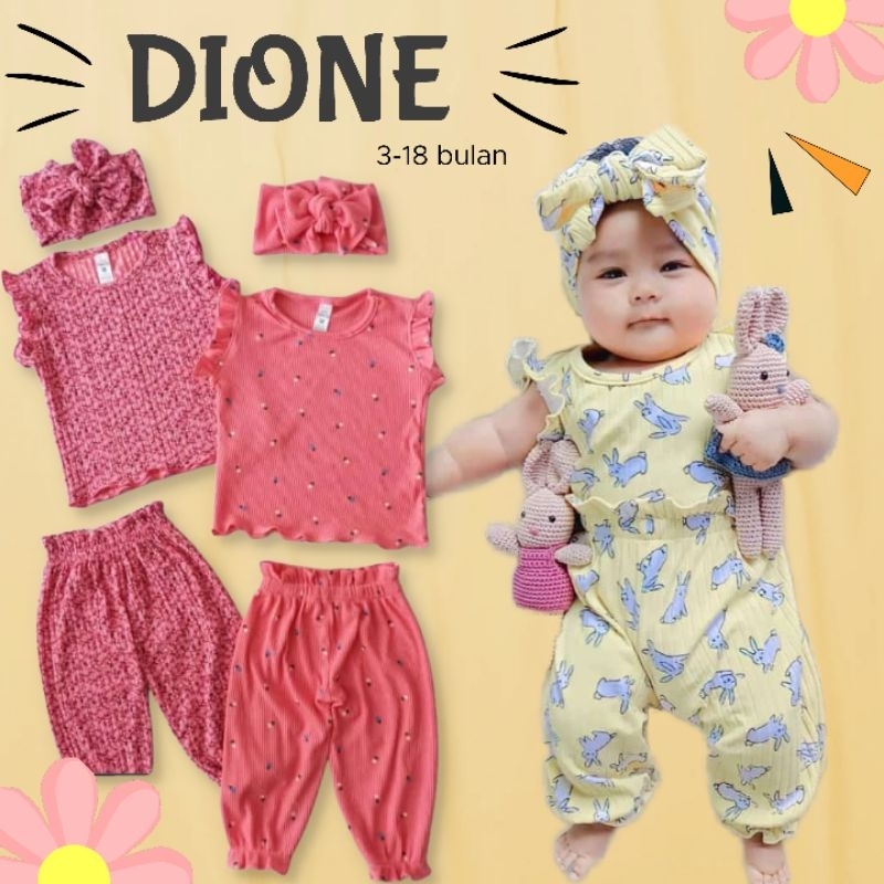 Jual Usia 3-18 bulan Setelan Baby Perempuan DIONE Free Headband pita ...