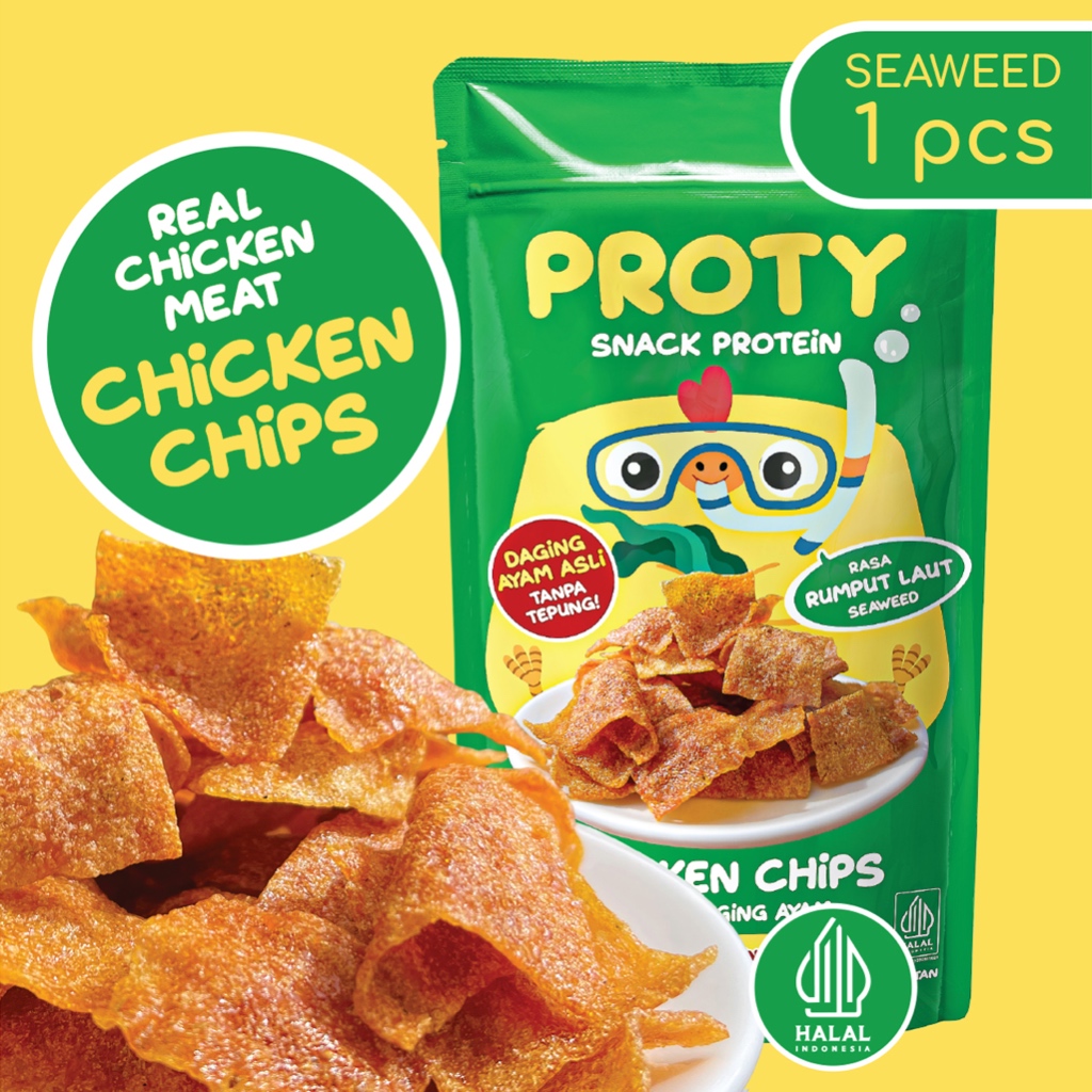 Jual PROTY Chicken Chips Rumput Laut Seaweed (1 pcs) - Keripik Daging ...