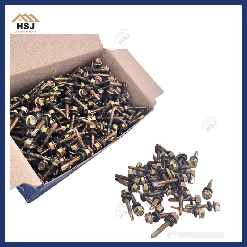 Jual Drilling 12 x 30 Baut Sekrup Roofing Baja Ringan Self Drilling ...