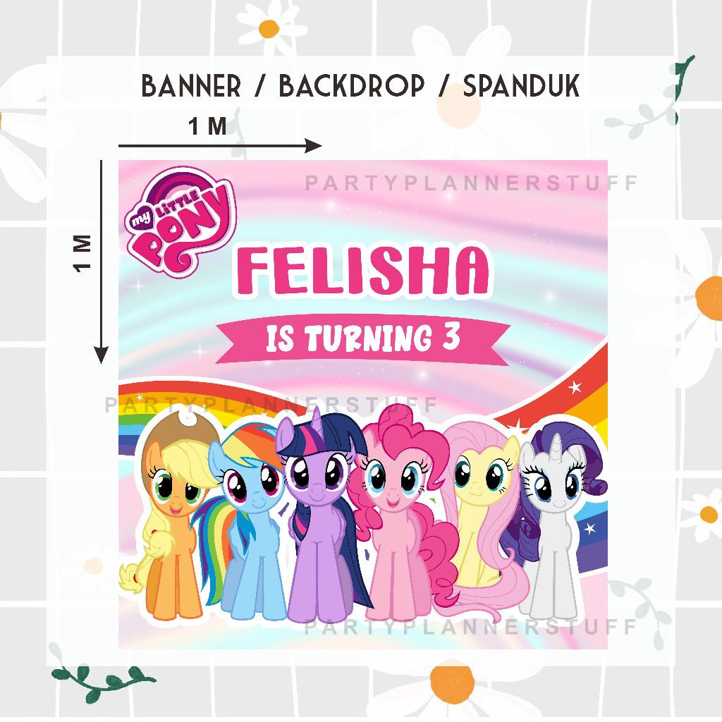 Jual Banner / backdrop / spanduk happy birthday my little pony / custom ...
