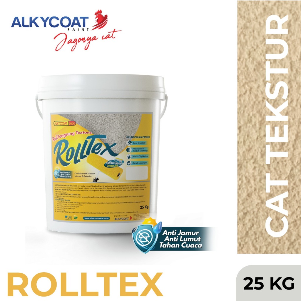 Jual ROLLTEX - Cat Tekstur Premium Anti Jamur & Lumut Aplikasi Roll ...