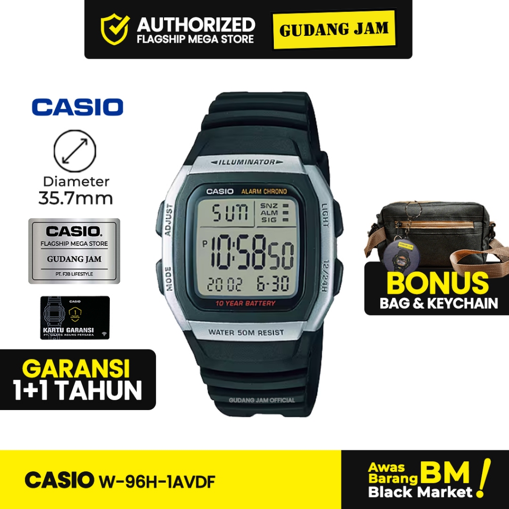 Jual Jam Tangan Casio W-96H-1AVDF W-96H W-96 W96H W 96H | Shopee Indonesia