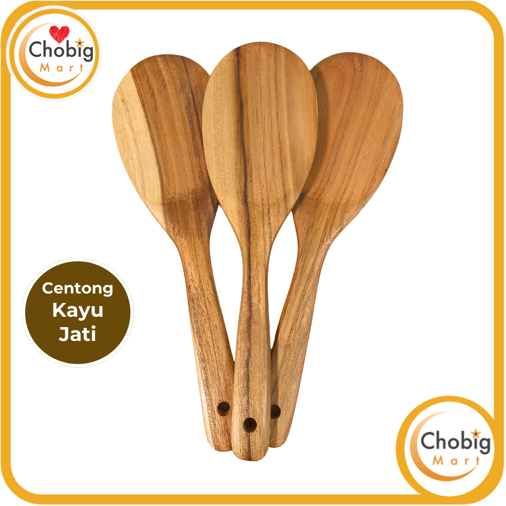 Jual CHOBIG Cintung Centong Nasi Sendok Entong Kayu Jati Mahoni Wooden ...