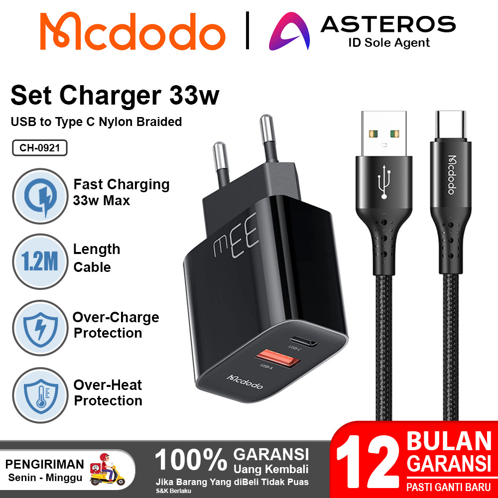 Jual MCDODO Charger USB Type C For OPPO VOOC 20w -30w Fast Charging ...