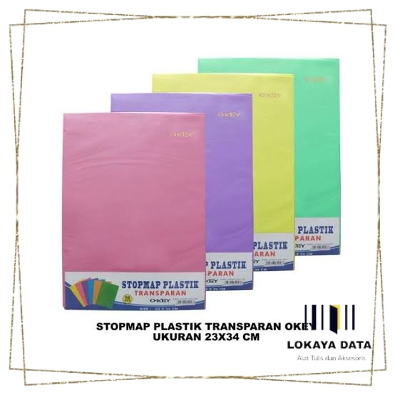 Jual OKEY MAP PLASTIK TRANSPARAN / MAP L / MAP BENING UKURAN 23 X34 1 ...