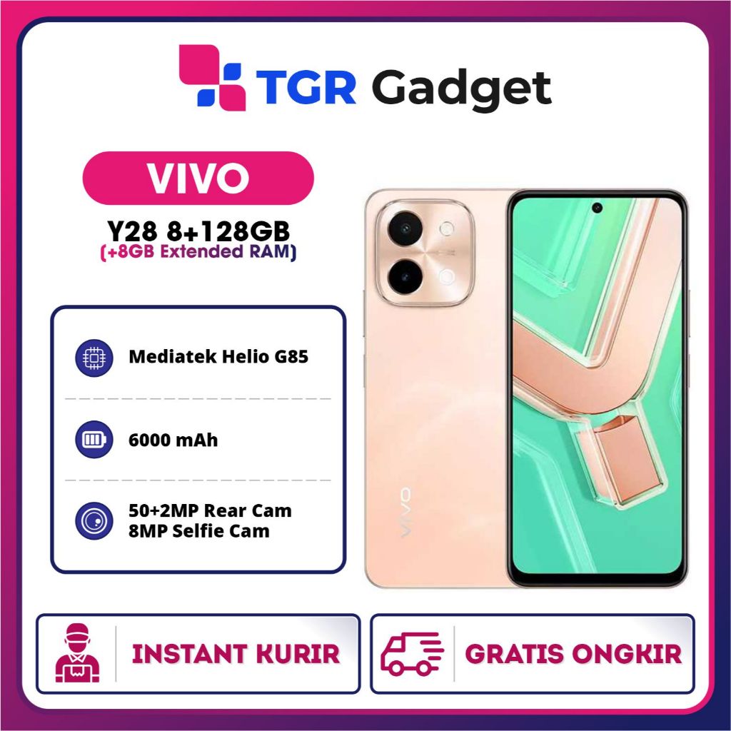 Jual Vivo Y28 8+128GB 8+256GB [+8GB Extended RAM] Original Garansi ...