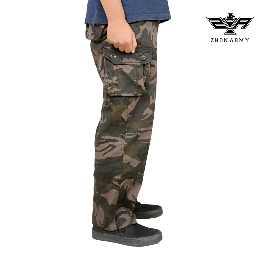 Jual ZHON ARMY Celana Cargo Panjang Loreng Military Premium Outdoor ...