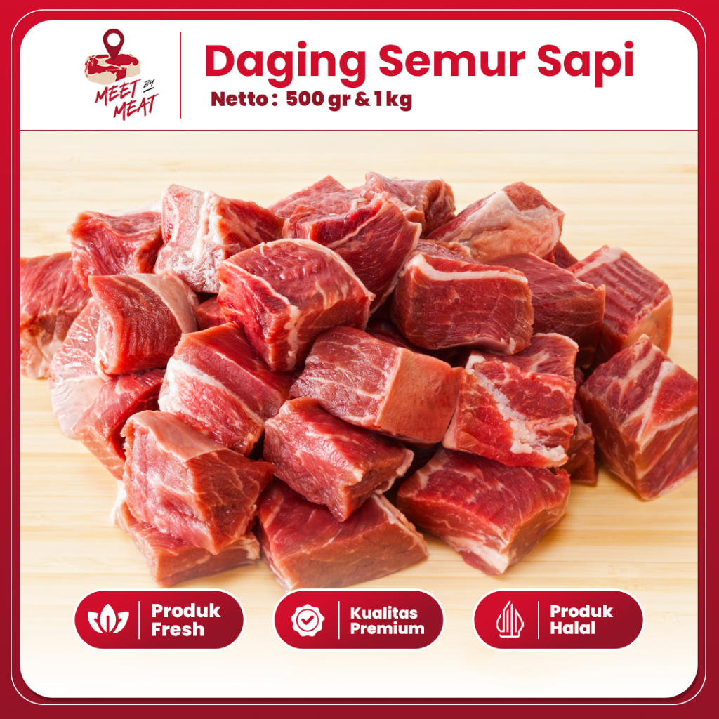 Jual Daging Semur Sapi Potongan Bagian Paha Berlemak Juicy Enak Siap ...