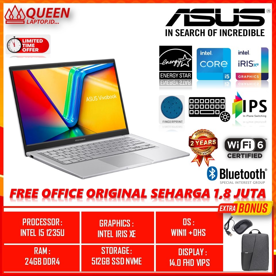 Jual LAPTOP ASUS VIVOBOOK 14 A1404ZA INTEL I5 1235U RAM 24GB SSD 512GB ...