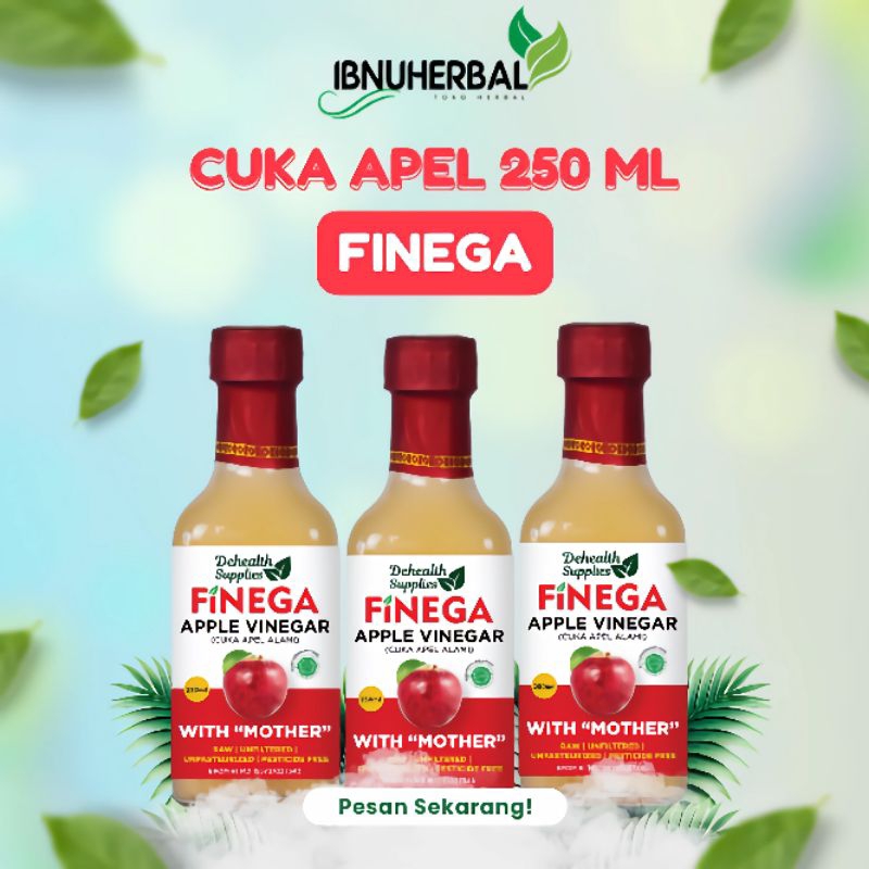Jual CUKA APEL 250 ML FINEGA (BOTOL KACA) | Shopee Indonesia