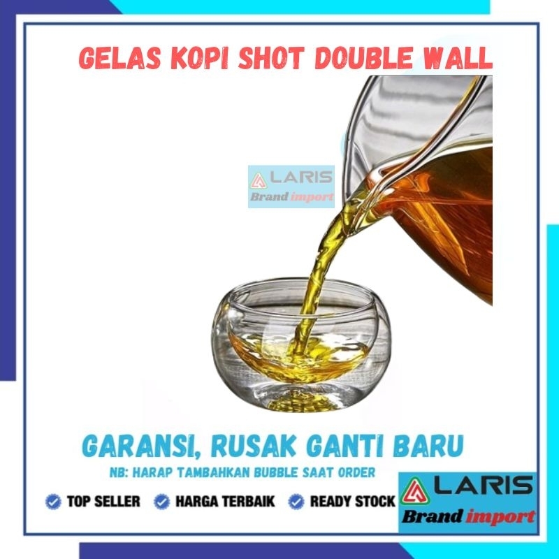 Jual Hth gelas kopi shot double wall glass borosilicate 50ml 6 pcs transparent | Shopee Indonesia