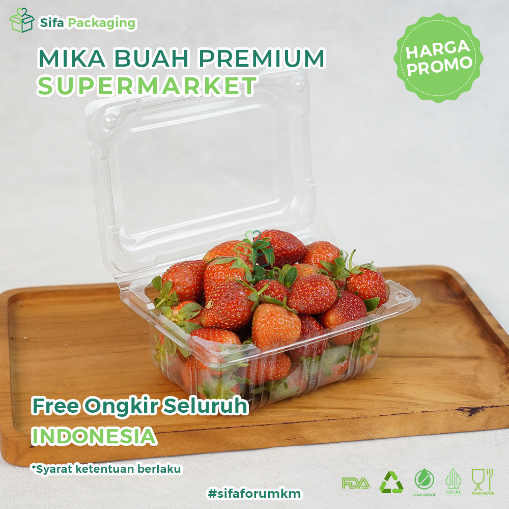 Jual Mika Buah Strawberry Box Plastik Stroberi Buah Segar Kotak Anggur ...