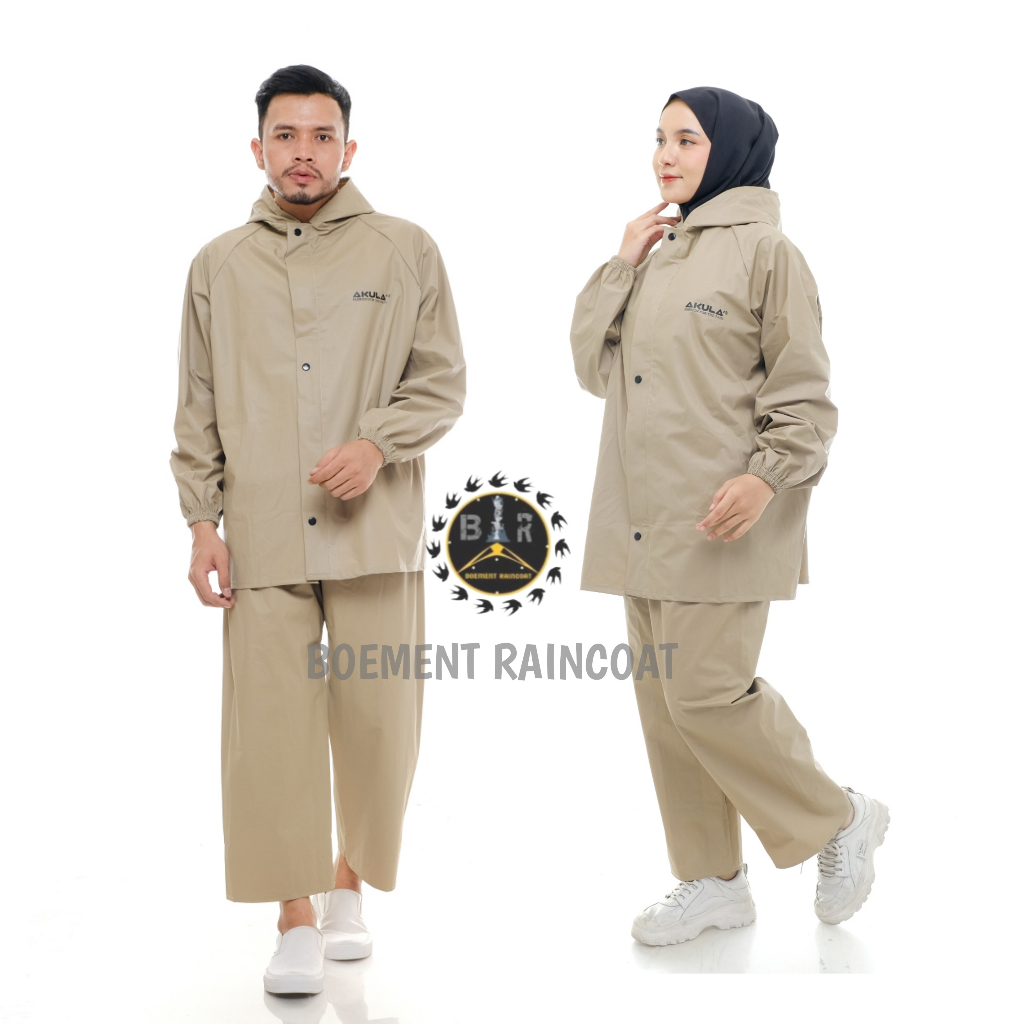 Jual AKULA Jas Hujan Raincoat Pria Wanita Dewasa Terbaik Bahan PVC Anti Rembes Mocca | Shopee ...