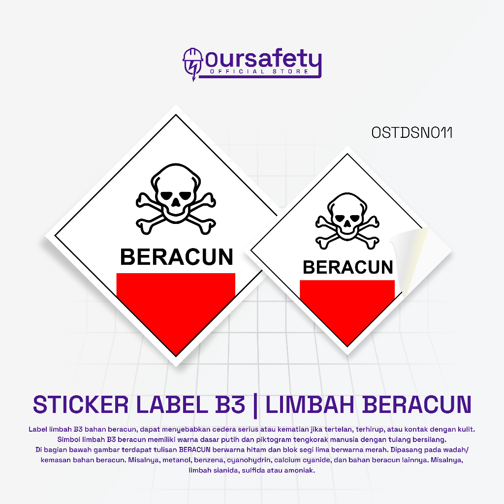 Jual Stiker B3 - Limbah Beracun - Label Keamanan Bahan Berbahaya ...