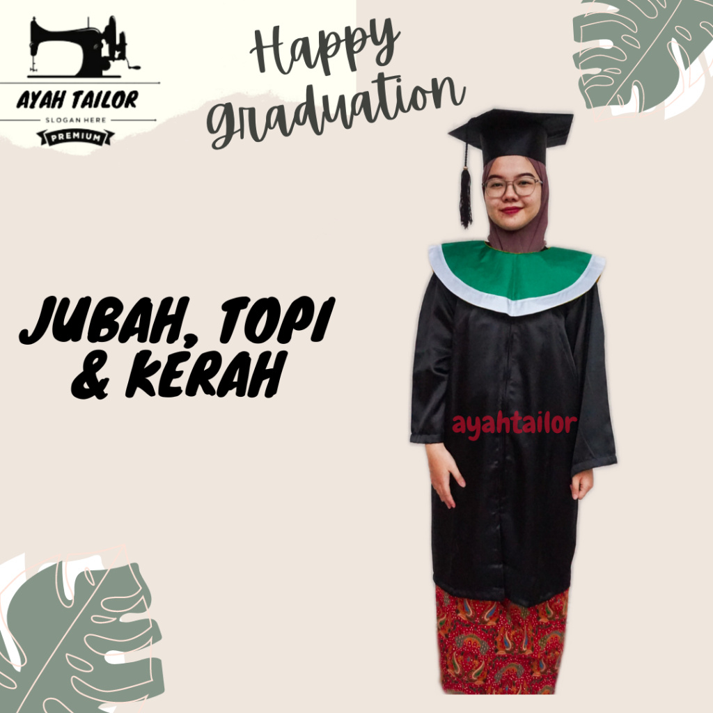 Jual BAJU TOGA JUBAH WISUDA DEWASA SMA SMK SARJANA HIJAU LIST PUTIH ...