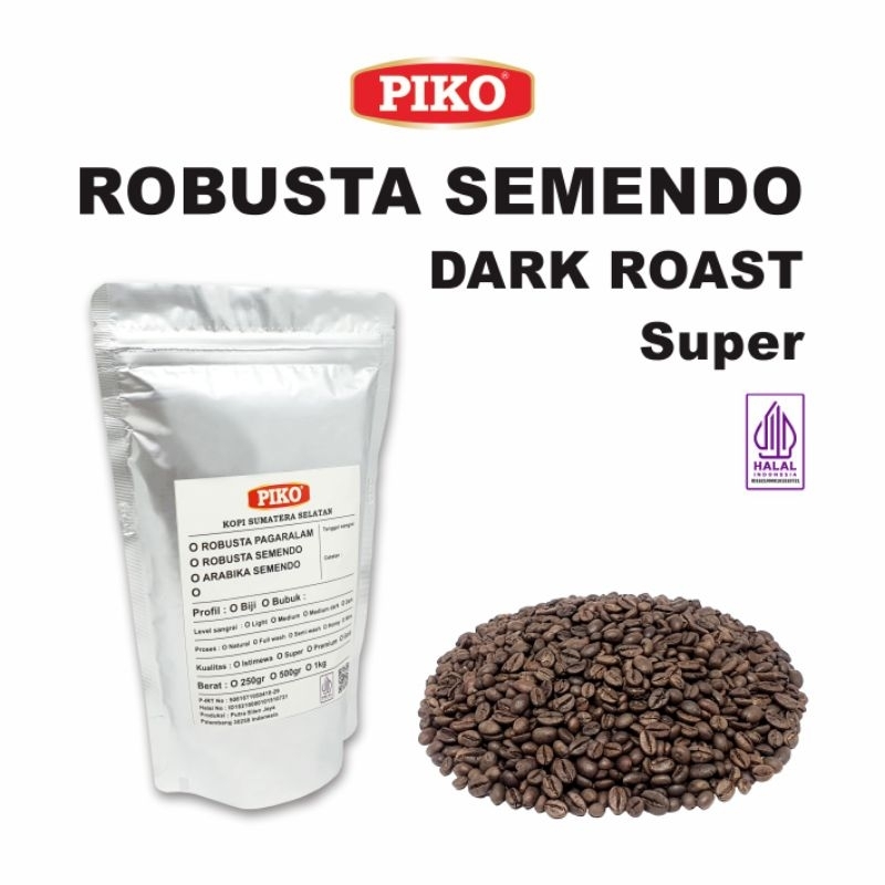 Jual Kopi Robusta Dark Roast Super 500gr Semendo Biji Kopi Bubuk Piko ...
