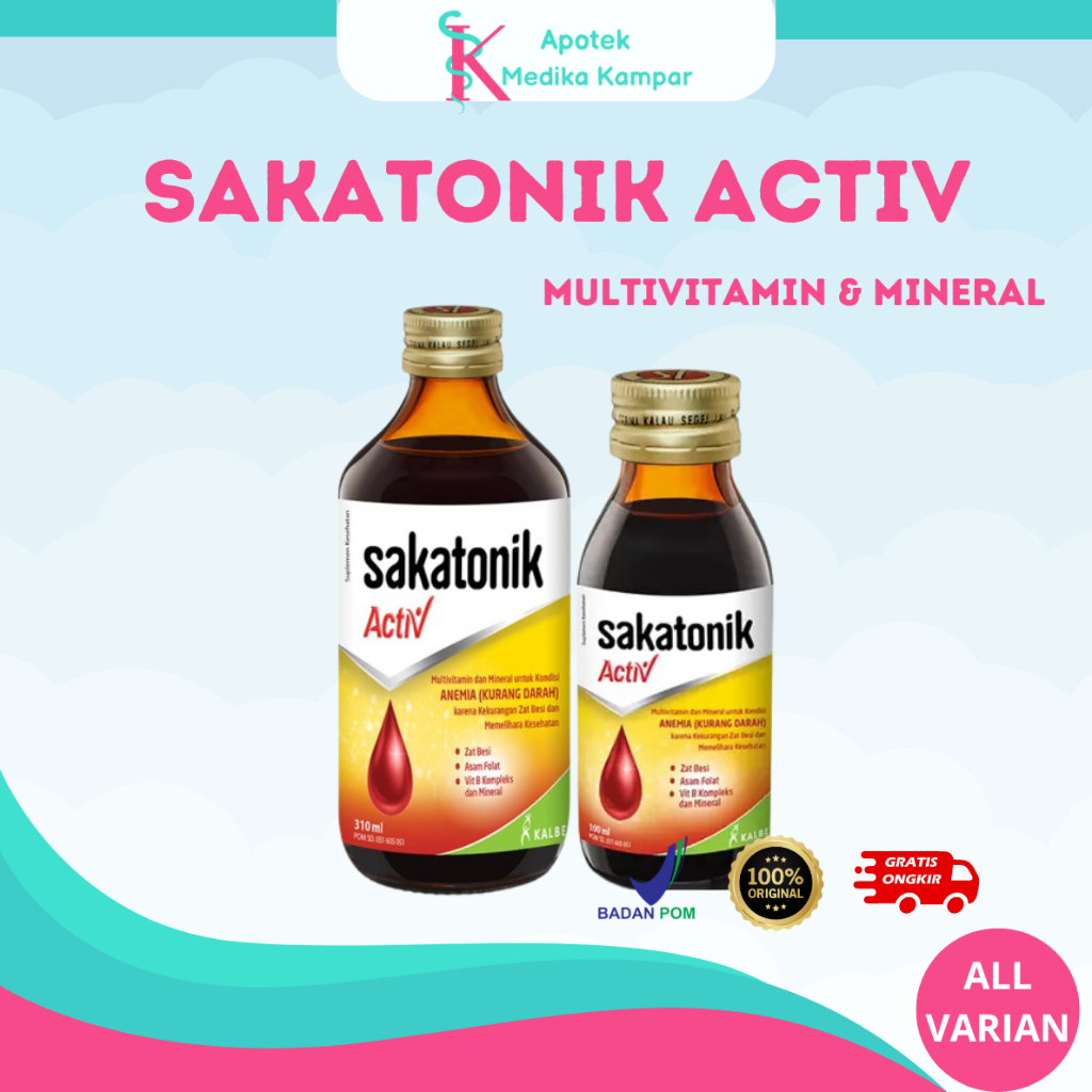 Jual Sakatonik Activ Syrup - Multivitamin Zat Besi Penambah Darah / untuk Anemia | Shopee Indonesia