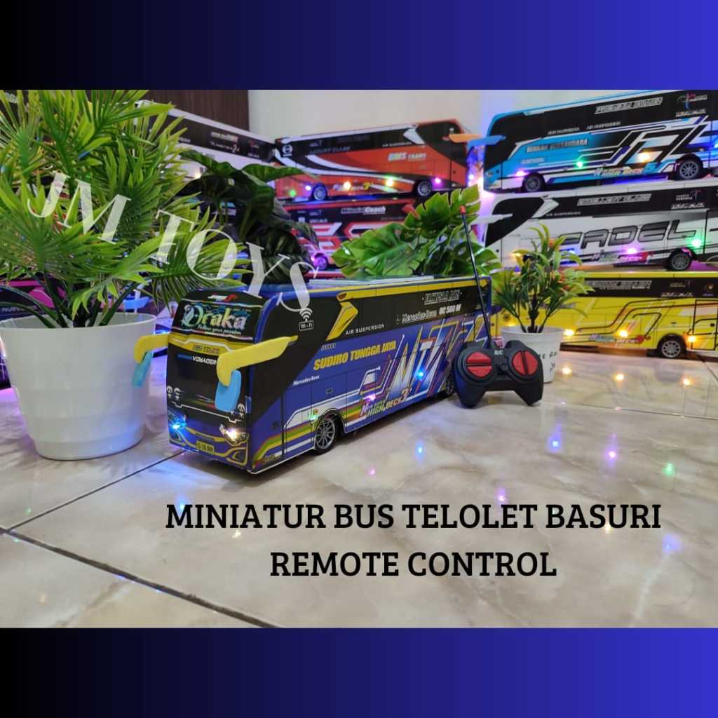 Jual MINIATUR BUS TELOLET BASURI REMOT CONTROL | Shopee Indonesia