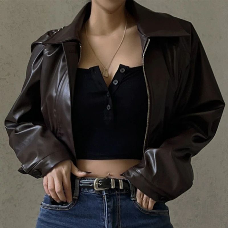 Jual YorJ.id • Jacket Leather Woman Terbaru Jaket Kulit crop | Shopee ...