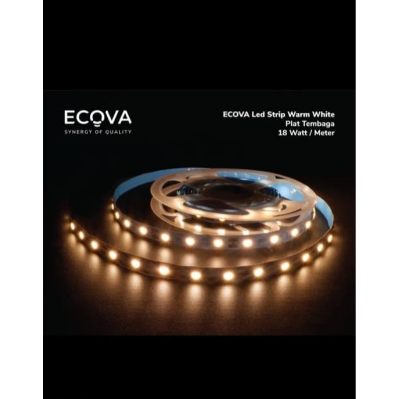 Jual LAMPU LED STRIP ECOVA 2835 5M 12V KUNING (3000K) | Shopee Indonesia