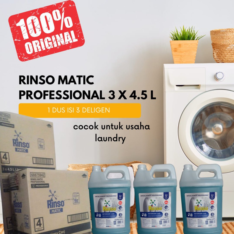 Jual Rinso Matic Professional 1 Karton (Isi 3) Ukuran 4,5 Liter ...