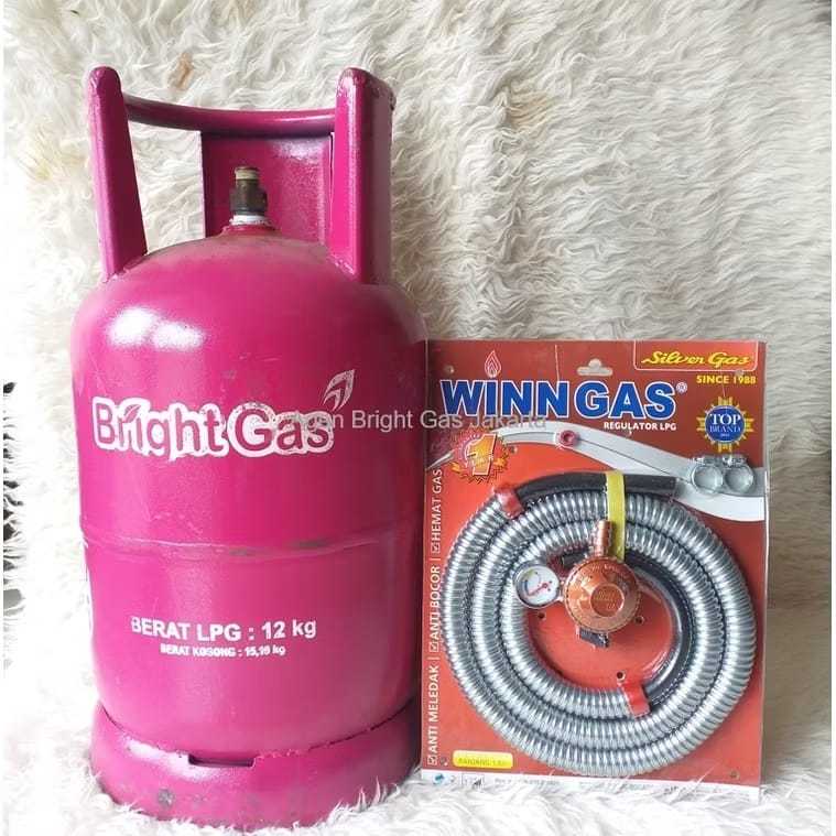 Jual PAKET TABUNG BRIGHT GAS 12 KG PINK PLUS ISI + REGULATOR | Shopee ...