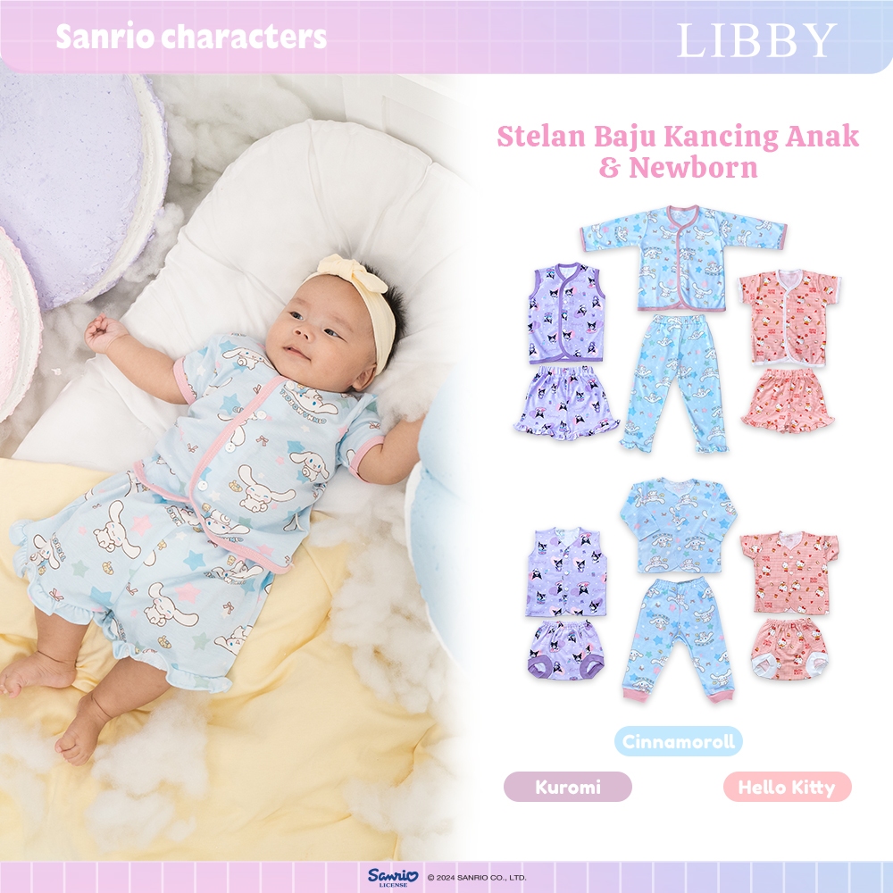 Jual LIBBY Sanrio Setelan Piyama Baju Kancing Newborn Bayi & Anak Kecil Perempuan Kuromi ...