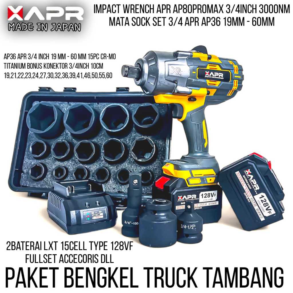 Jual APR AP80PROMAX + AP36 Paket bengkel truck impact wrench apr xtra ...