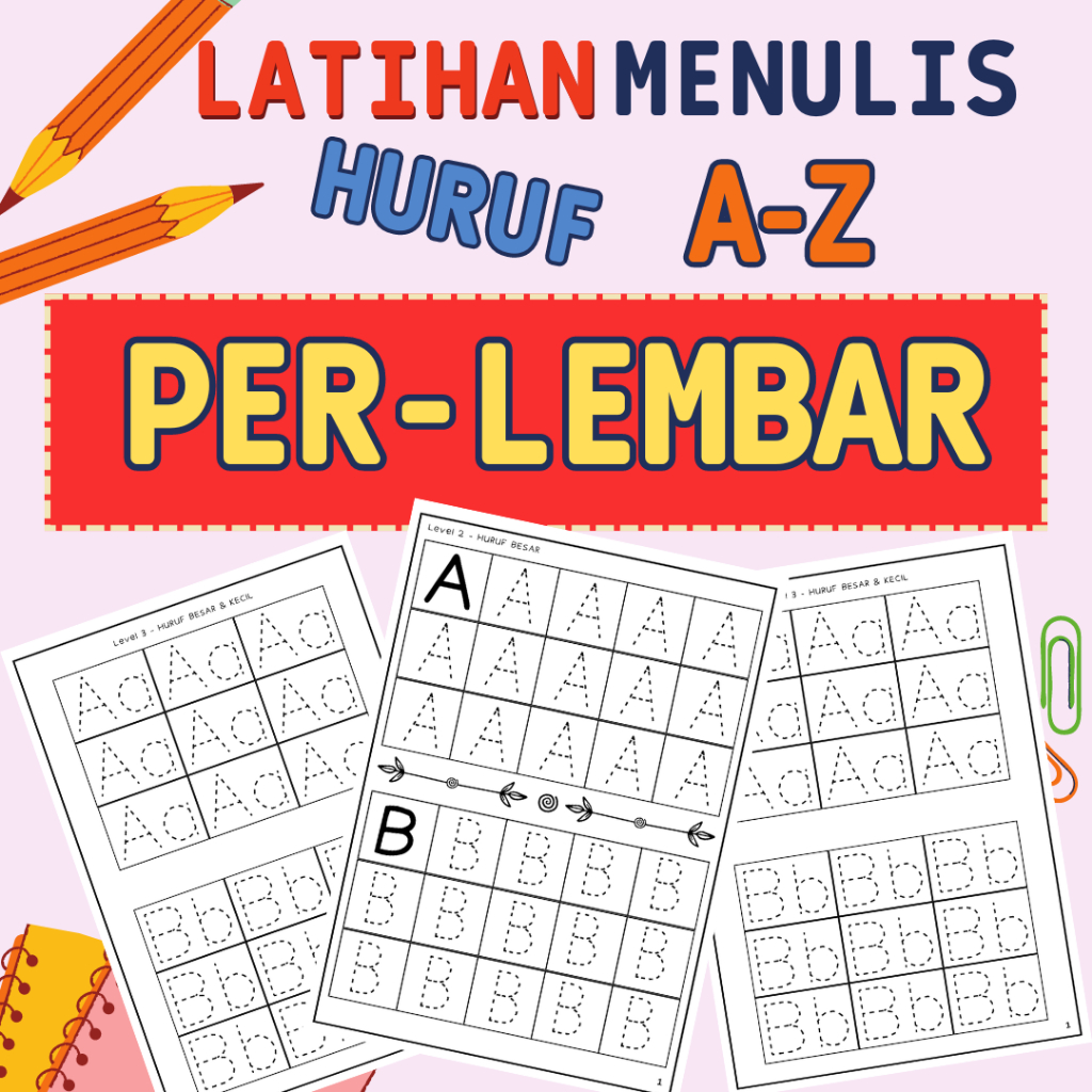Jual KERTAS PERLEMBAR LATIHAN MENULIS HURUF ALFABET MOTORIK HALUS ...