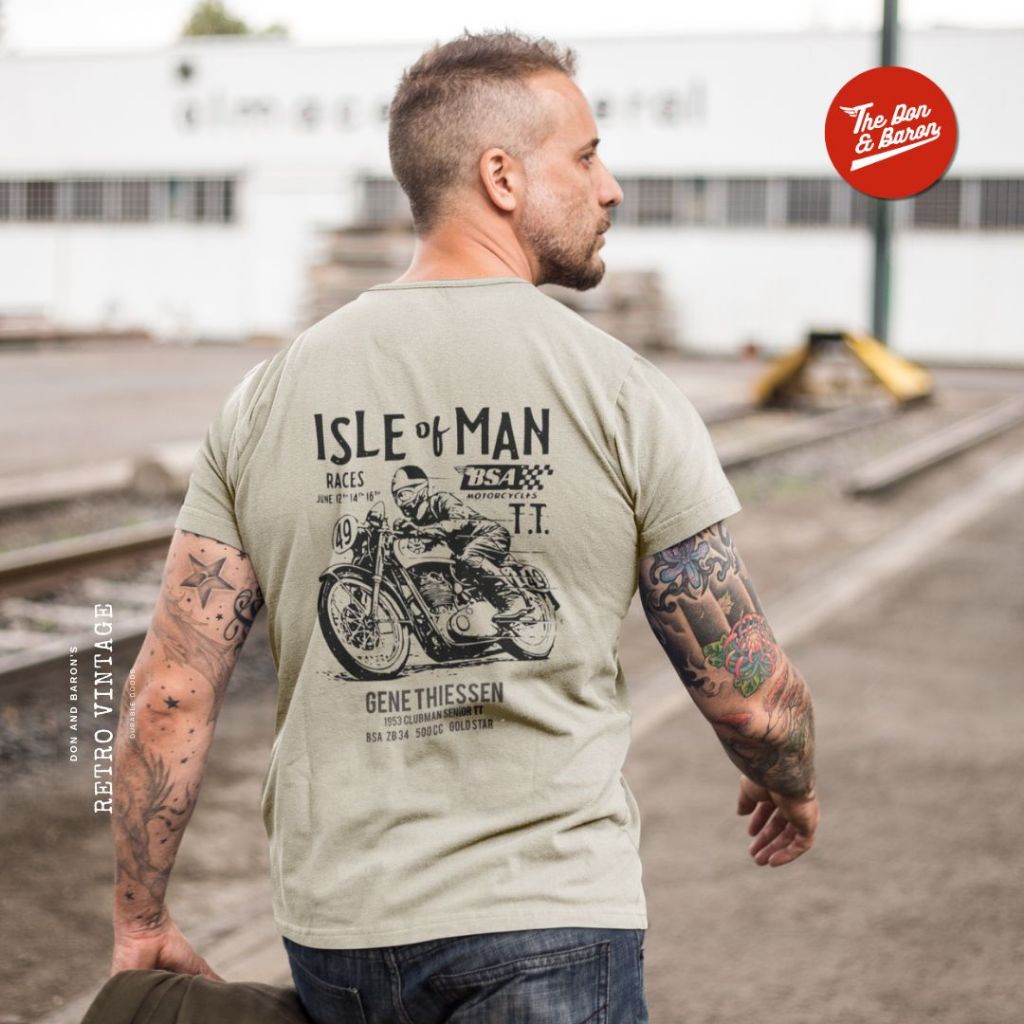 Jual Kaos Motor Vintage Retro Isle of Man TT Race 1953 BSA Sand ...