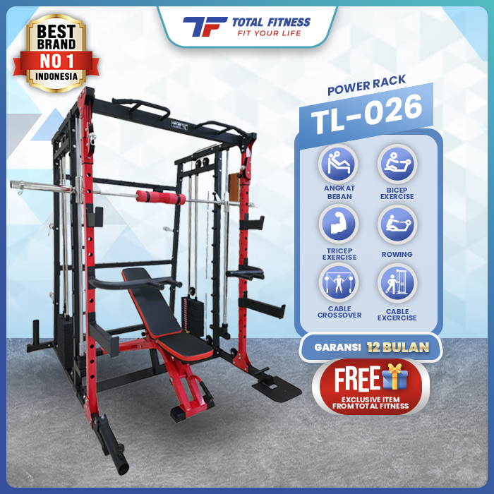 Jual TOTAL FITNESS Power Rack + Beban Alat Angkat Beban TL-026 | Shopee ...