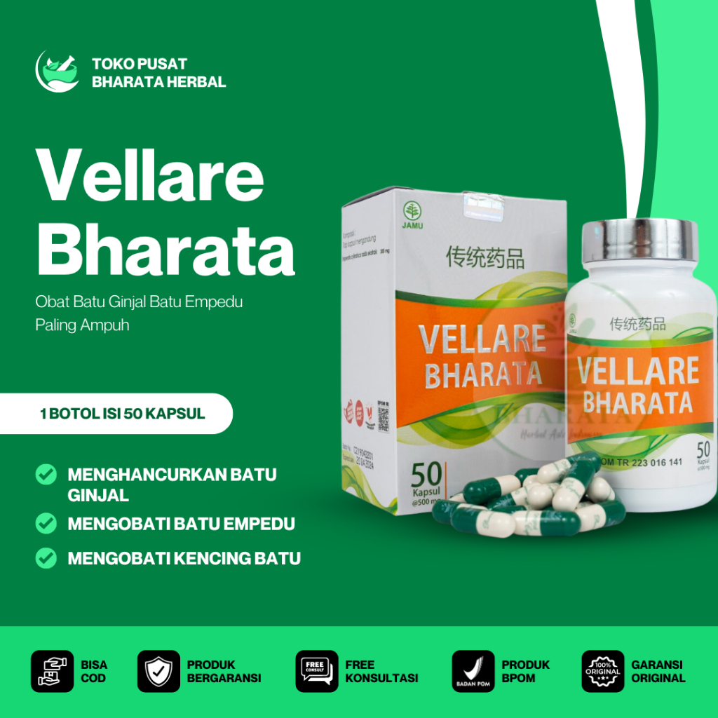 Jual Obat Batu Ginjal Kencing Batu Empedu Gagal Ginjal Paling Ampuh Vellare Bharata | Shopee ...