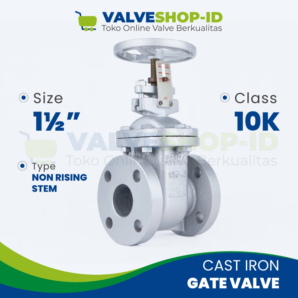 Jual Gate Valve DN40 1 1/2" Inch JIS 10K Cast Iron NRS | Shopee Indonesia