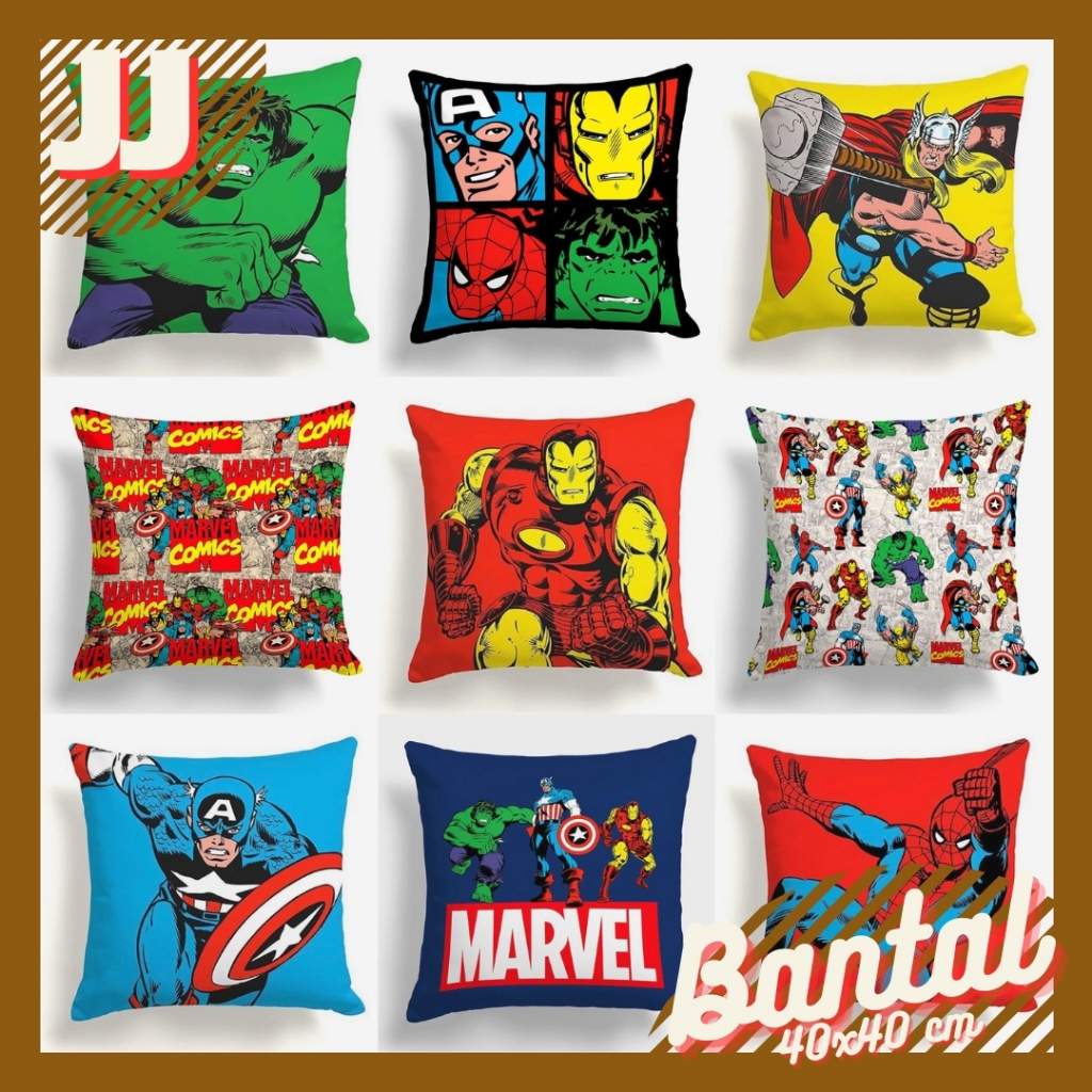 Jual BANTAL SOFA PRINT MOTIF SUPERHERO AVANGERS IRONMAN THOR CAPTAIN ...