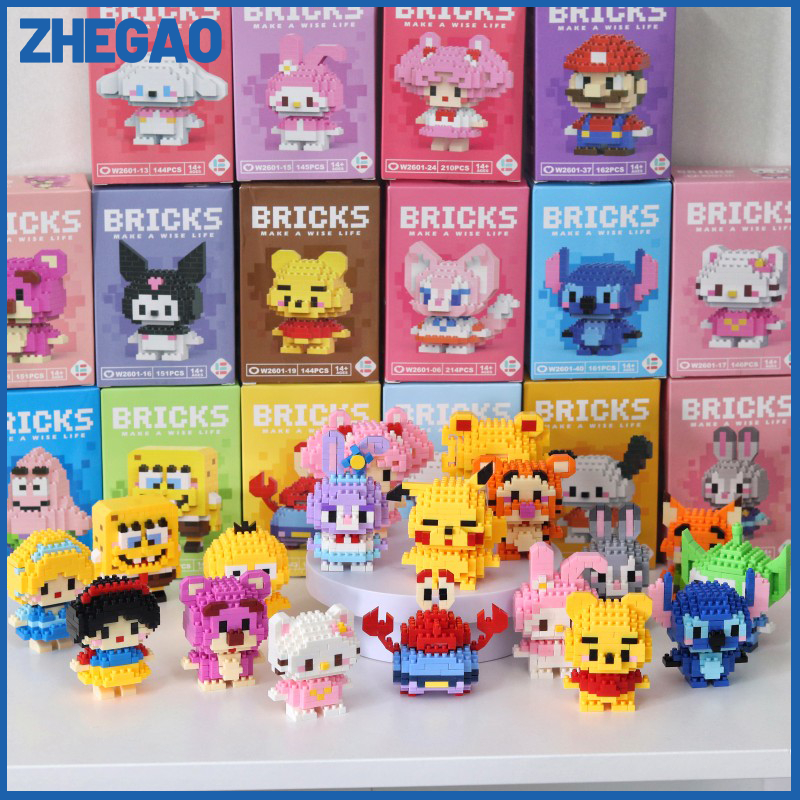 Jual ZHEGAO Mainan karakter kartun Bricks DIY karakter kartun Puzzle ...