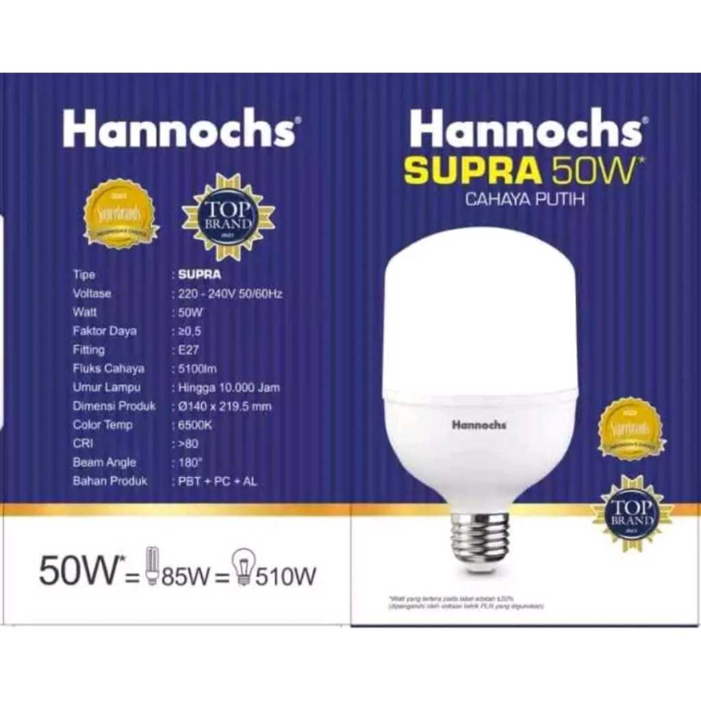 Jual Lampu LED Hannochs Supra 50 watt Bohlam Bola Lampu LED 50w Putih ...