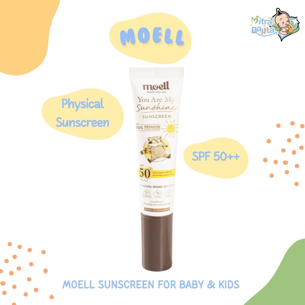 Jual Moell Physical Sunscreen Anak & Bayi SPF 50+ (PA++++) 30 gr - Zinc ...