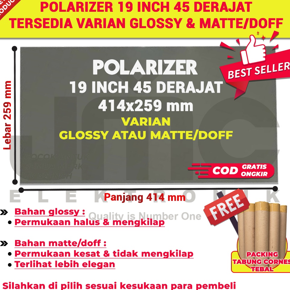 Jual Polaris lcd 19 inch 45 derajat Plastik polarizer lcd monitor Pc ...