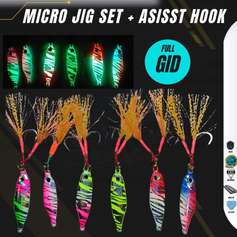 Jual Micro jig set asisst hook full gid micro jig zebra micro jig 10gr 15gr 20gr micro jig umpan ...