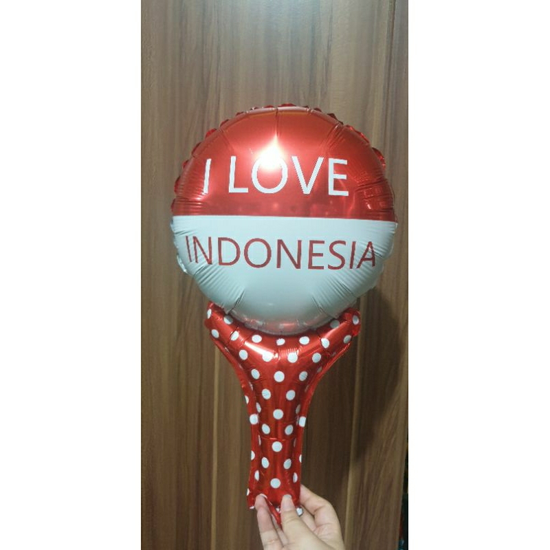 Jual Balon Foil Bulat Pentungan Dirgahayu Merah Putih I LOVE INDONESIA ...