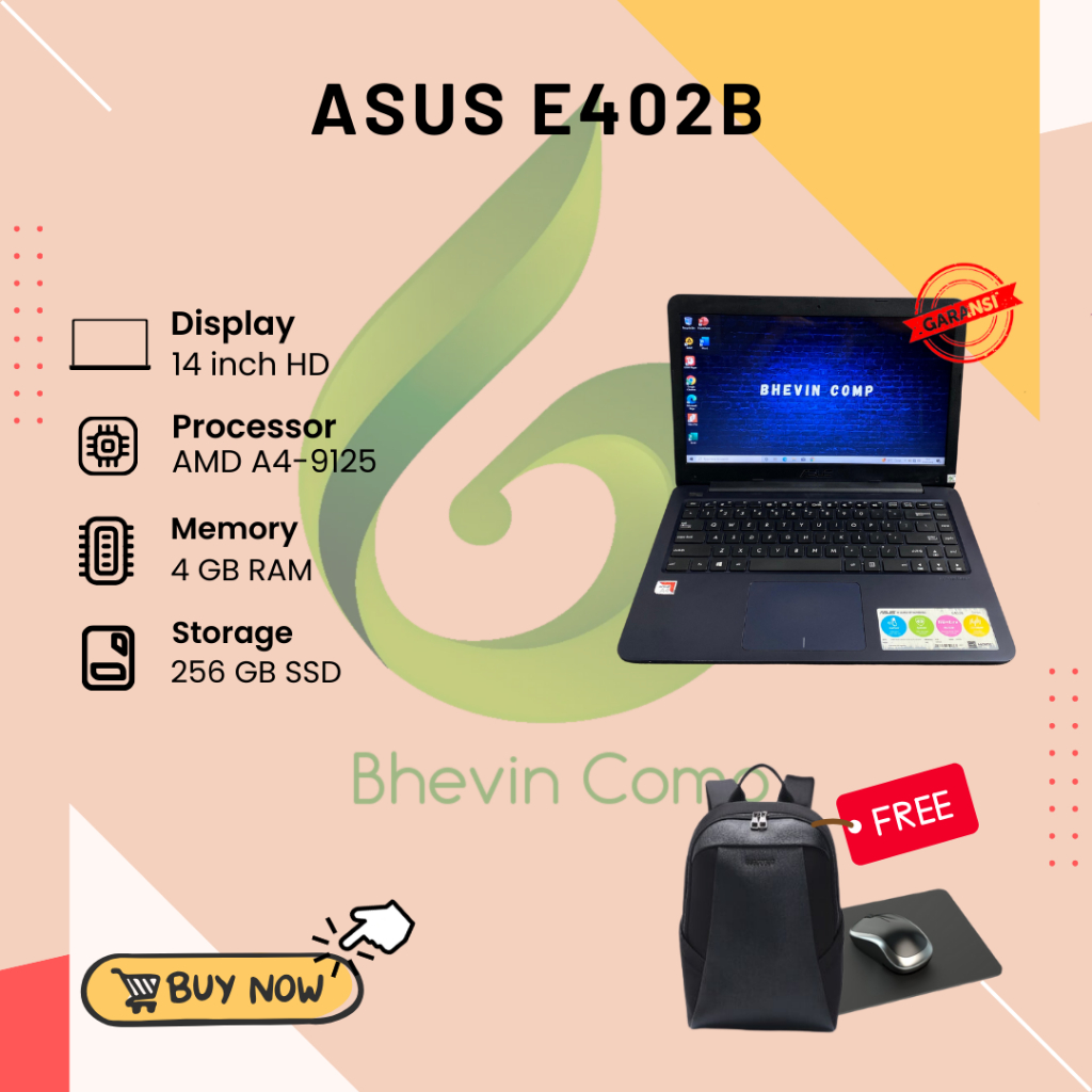 Jual ASUS E402B AMD A4-9125 RAM 4GB SSD 256GB | Shopee Indonesia
