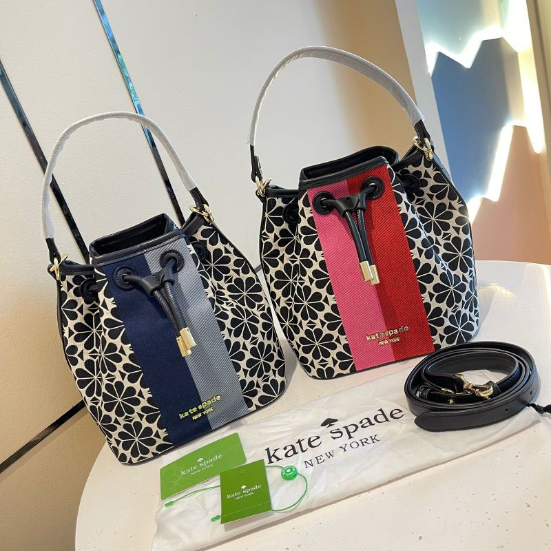 Jual TAS WANITA KS FLOWER JACQUARD STRIPE MEDIUM BUCKET BAG READY ...