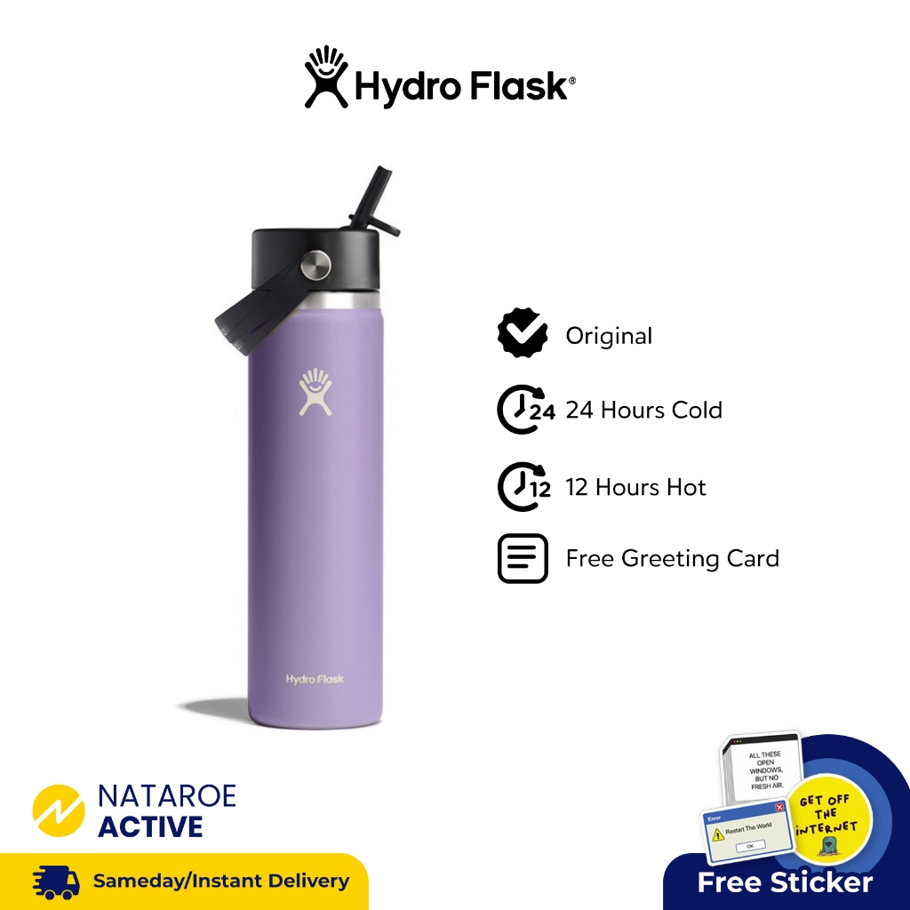 Jual Hydro Flask Tumbler 24oz Wide Mouth Flex Straw Cap - Moonshadow ...